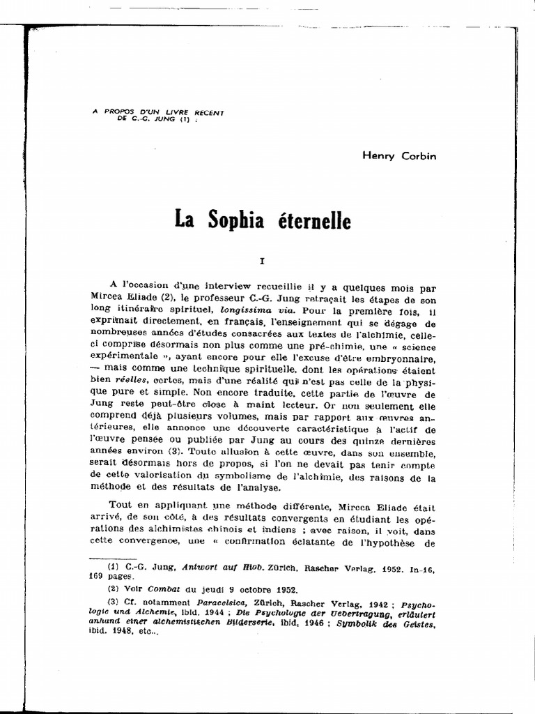 Corbin - La Sophia Eternelle (Sur Jung) | PDF