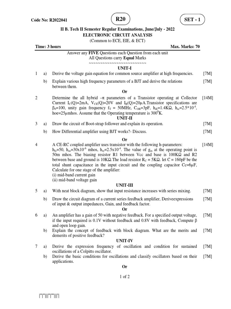 Electronic Circuit Analysis June July 2022 | PDF | Electronic ... Electronic Circuit Analysis June July 2022 | PDF | Electronic ...