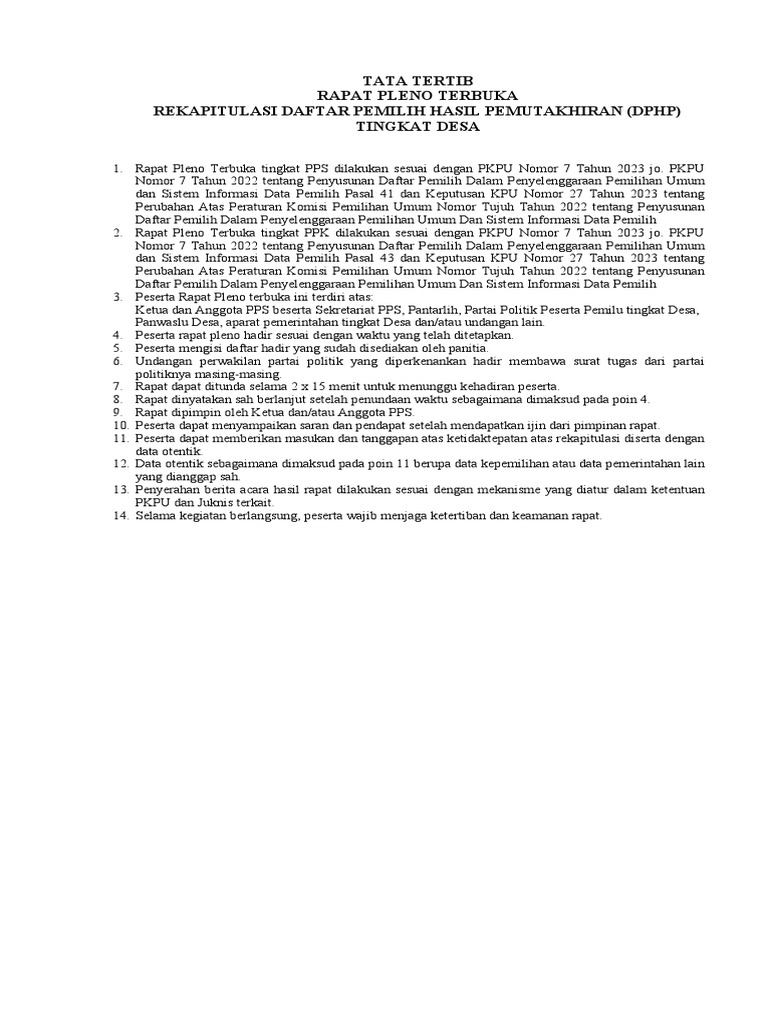 Draft Tatib Rekap PPS PPK | PDF | Hukum
