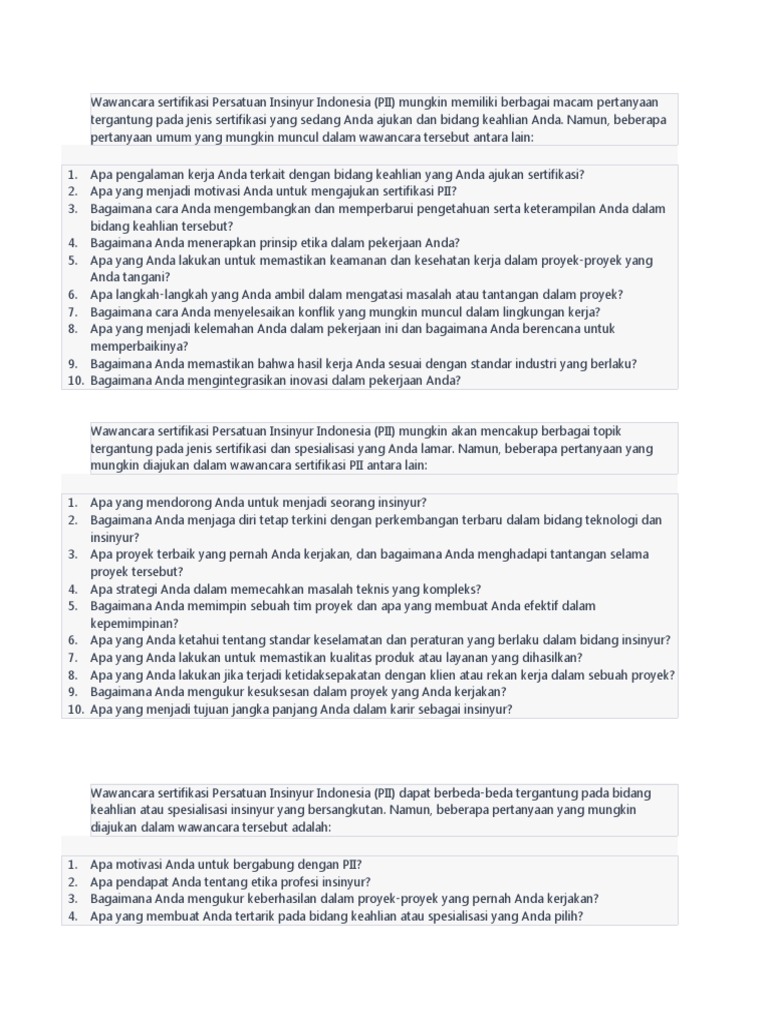 Pertanyaan Seputar PII | PDF