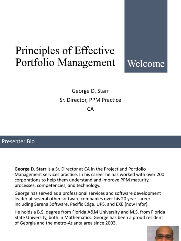 Portfolio Management George Starr | PDF