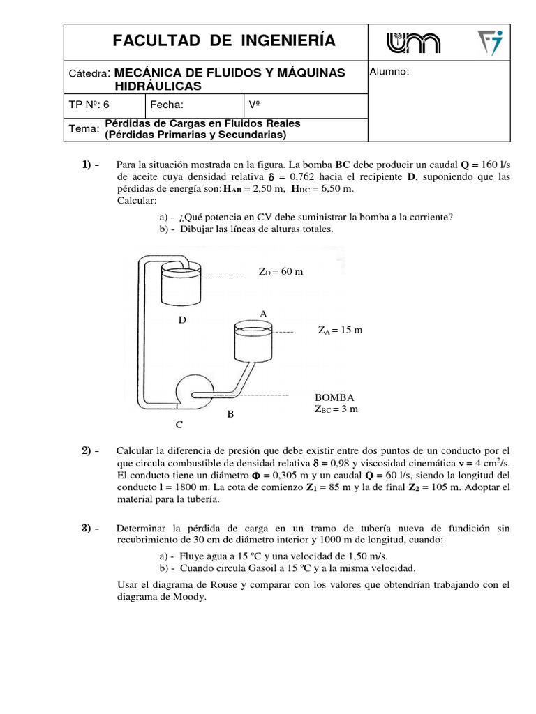 TP 6 | PDF | Bomba | Tubería (transporte de fluidos)