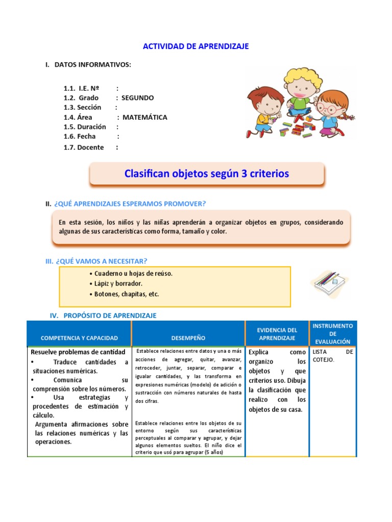 Clasificación de Objetos por Características | PDF | Evaluación ...