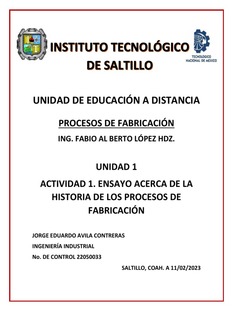 Ensayo Historia de Los Procesos de Fabricacion | Descargar gratis PDF | Producción en masa ...