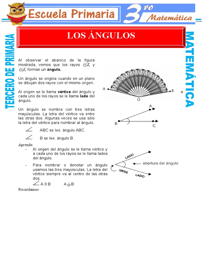 Los Angulos para Tercero de Primaria | PDF