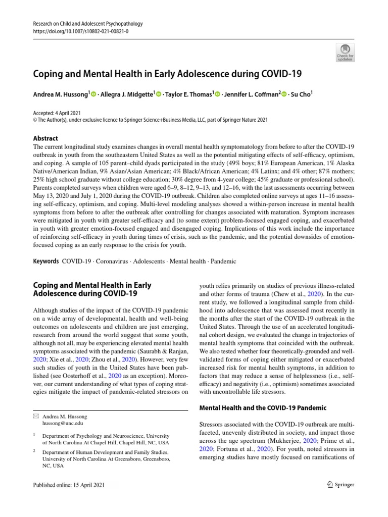Hussong Et Al., 2021 | PDF | Stress (Biology) | Mental Disorder