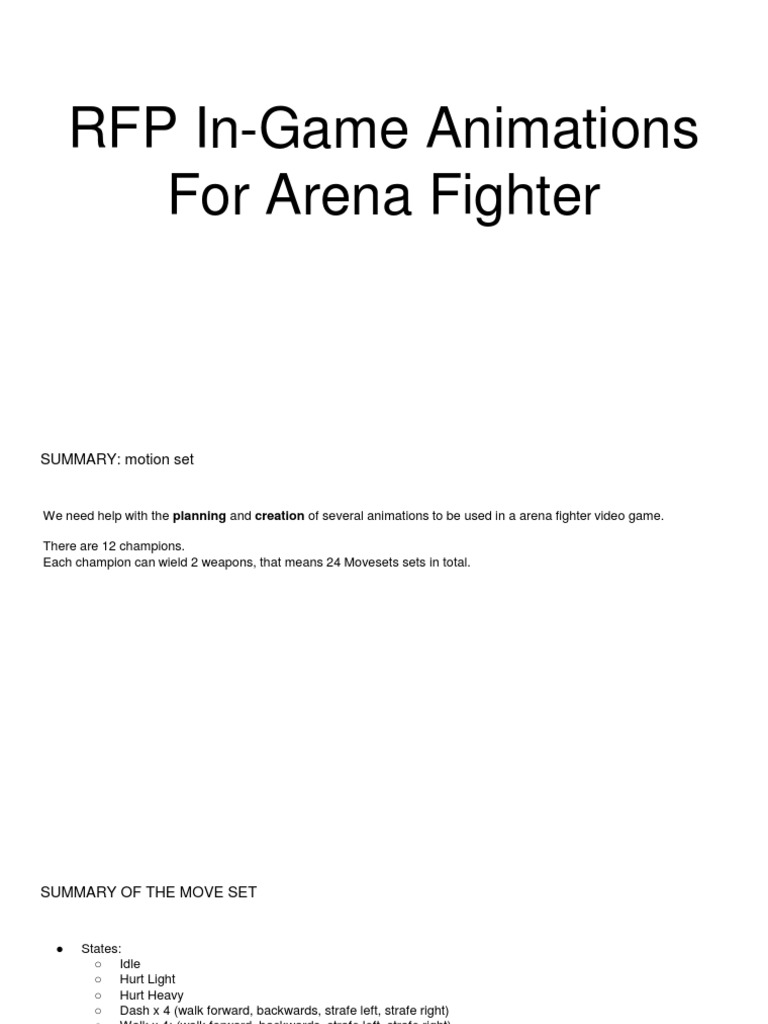 Combat Animations for Arena Fighter | PDF