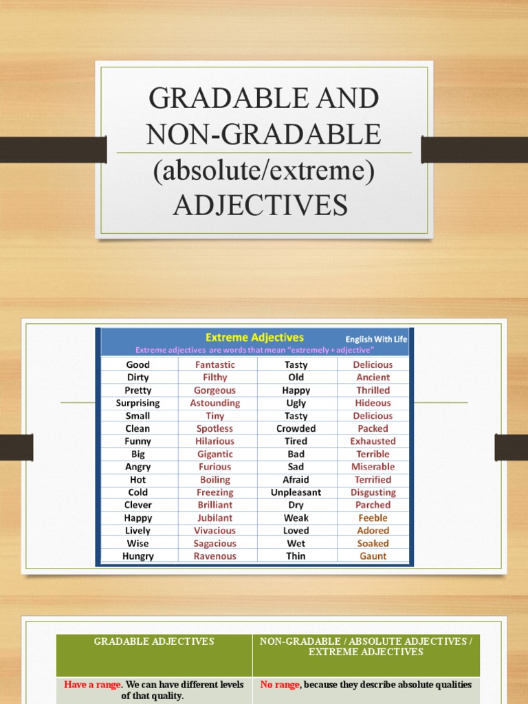Gradable and Non-Gradable Adjectives | PDF