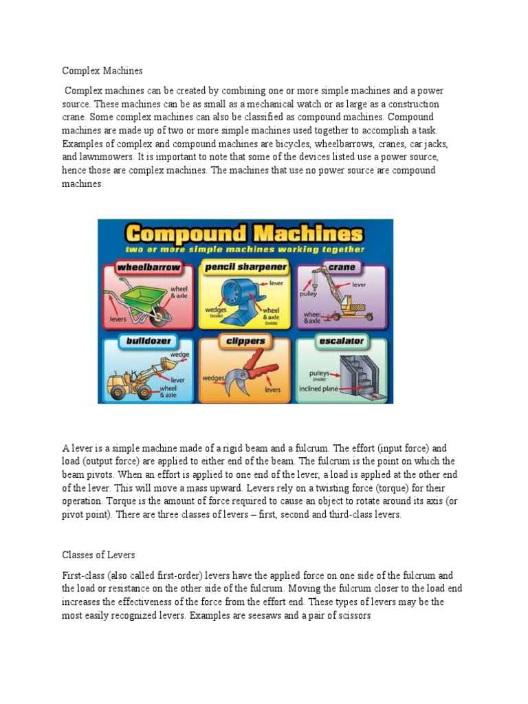 Complex Machines | PDF | Lever | Machines