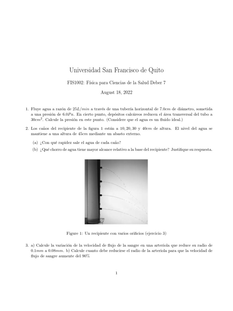 FIS1002 202210 Deber 7 | PDF | Presión | Capilar