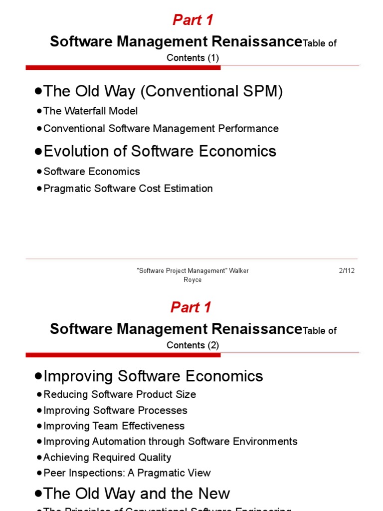 ALL UNITS PPTS Walker Royce | PDF | Project Management | Computer ...
