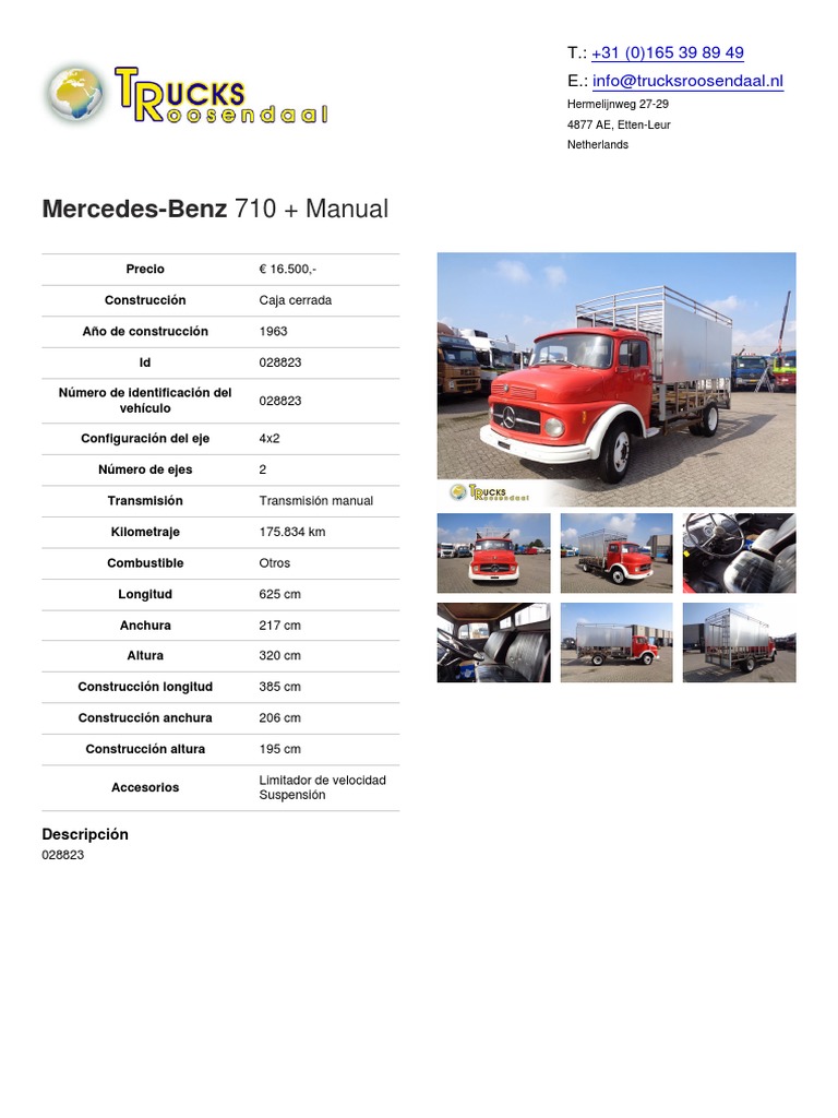 Mercedes-Benz 710: Ficha Técnica y Manual | PDF
