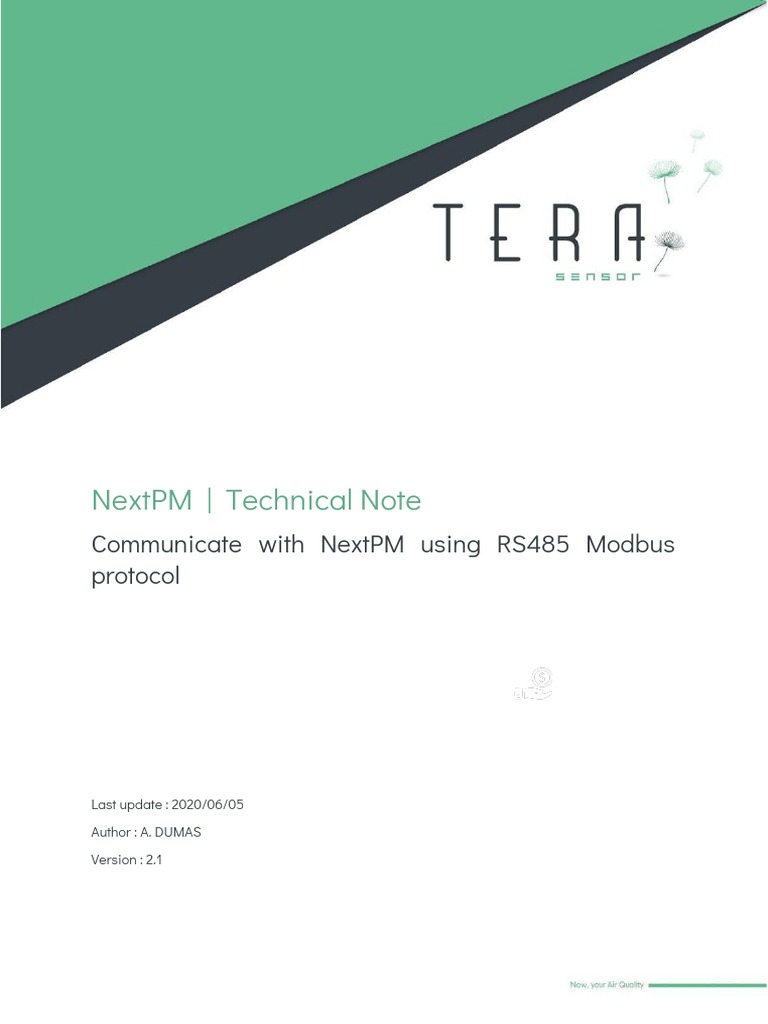 Nextpm - Technical Note: Communicate With Nextpm Using Rs485 Modbus Protocol | PDF | Electrical ...