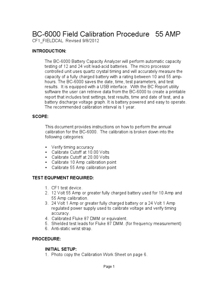 BC-6000 Calibration Procedure Guide | PDF | Electrical Engineering ...