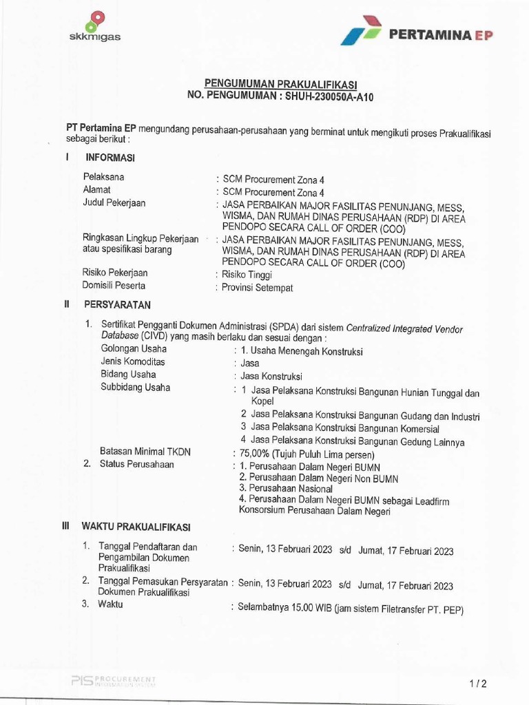 Pertamina EP - Pendopo Field | PDF