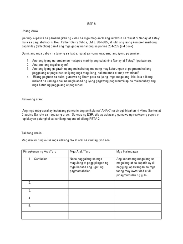 ESP 8 Activities. 2 | PDF