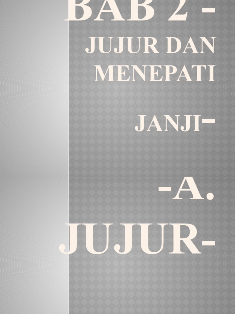 Jujur Dan Menepati Janji | PDF