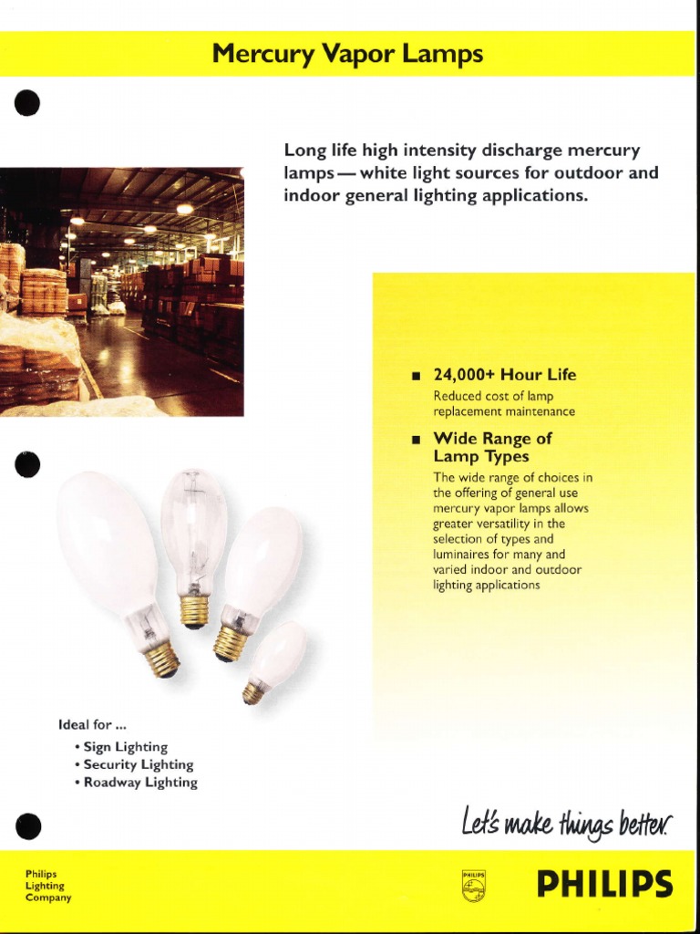 Philips Mercury Vapor Lamps Bulletin 2-97 | PDF | Lighting ...