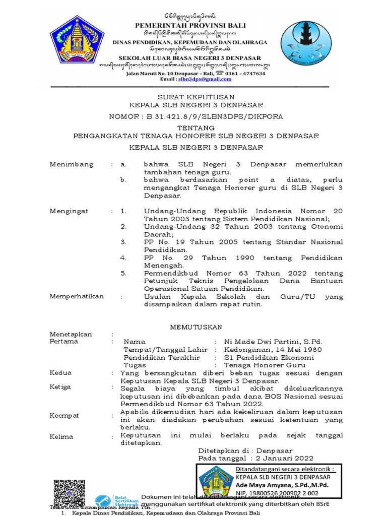 SK 2023 Bu Dwi | PDF