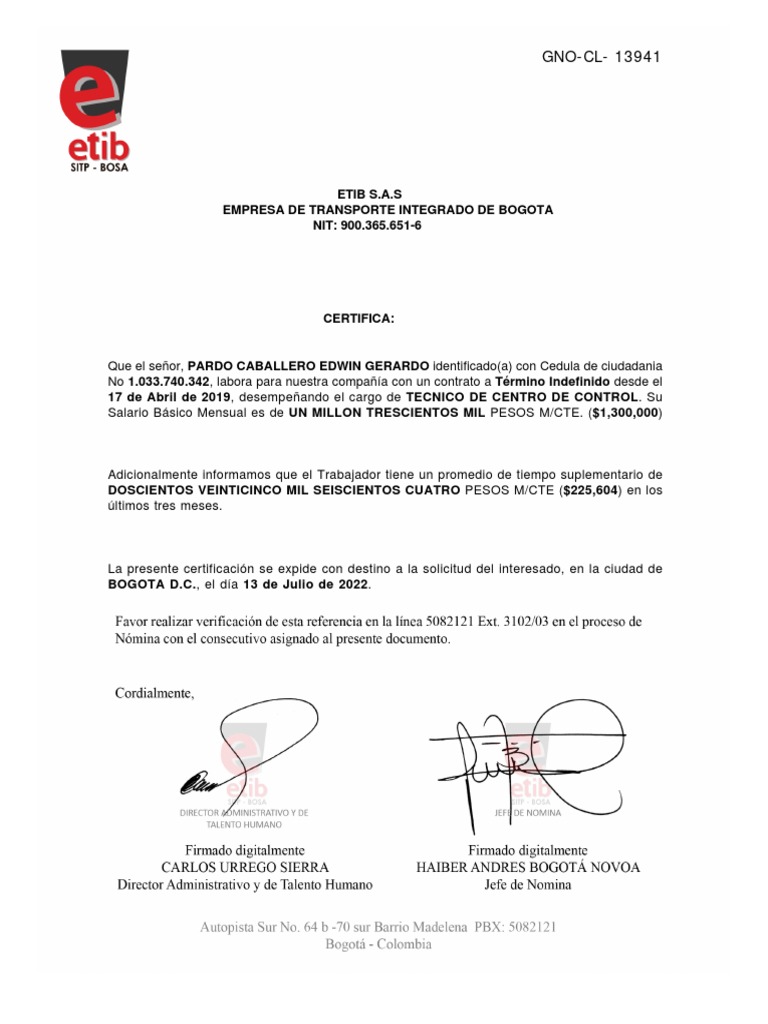 Carta Laboral | PDF