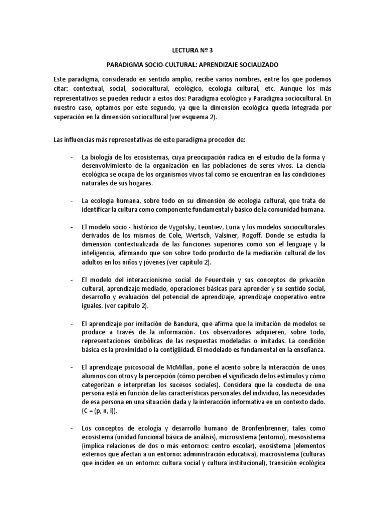 Lectura N°3 | PDF | Aprendizaje | Plan de estudios