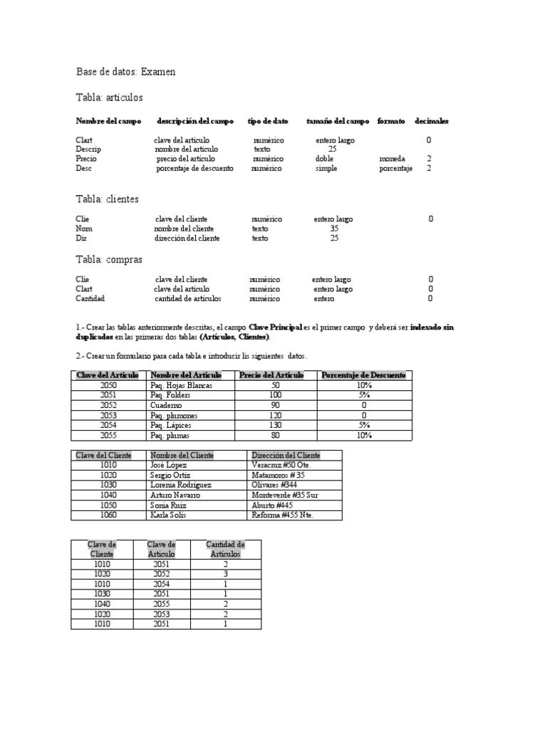 Diseño de Base de Datos y Consultas SQL | PDF