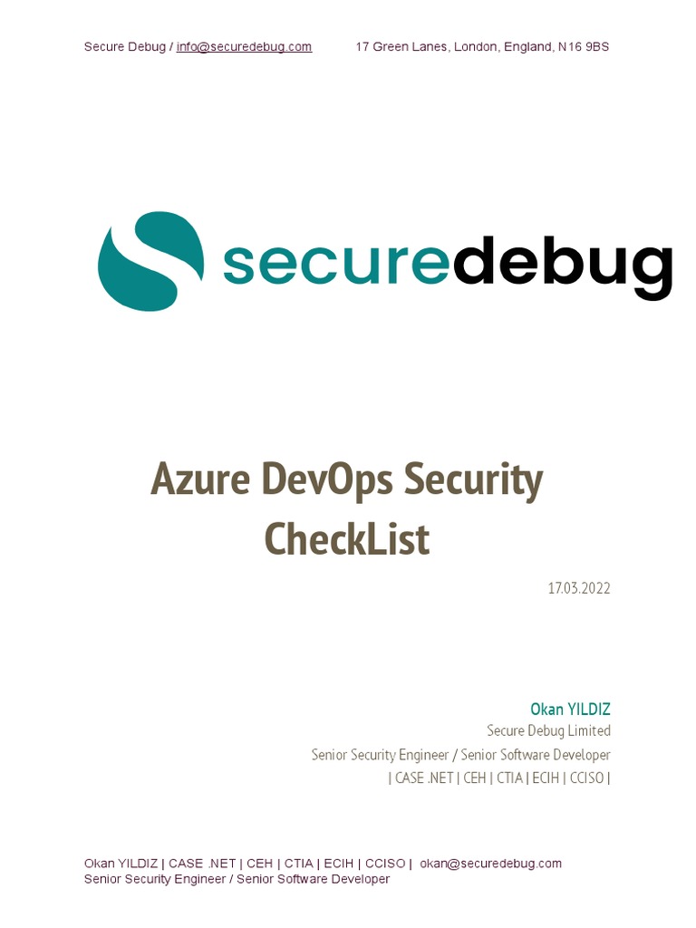 Azure DevOps Security Checklist Guide | PDF | Security | Computer Security
