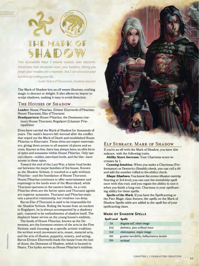 Shadow Dragonmark - DND Eberron - Rising From The Last War | PDF | Elf (Dungeons & Dragons)
