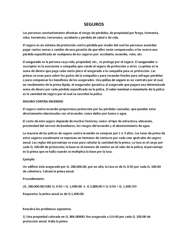 Cálculo de Seguros | PDF | Seguro | Economias