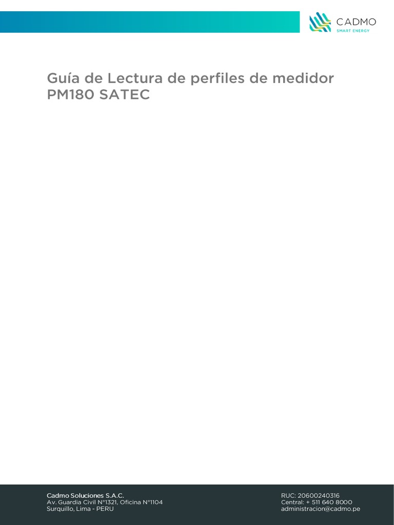 Guía de Lectura de Perfiles PM180 SATEC | PDF