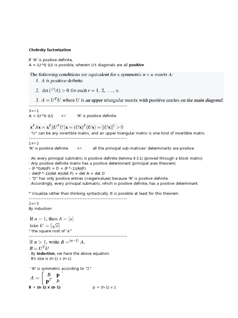 Cholesky Factorization Pdf