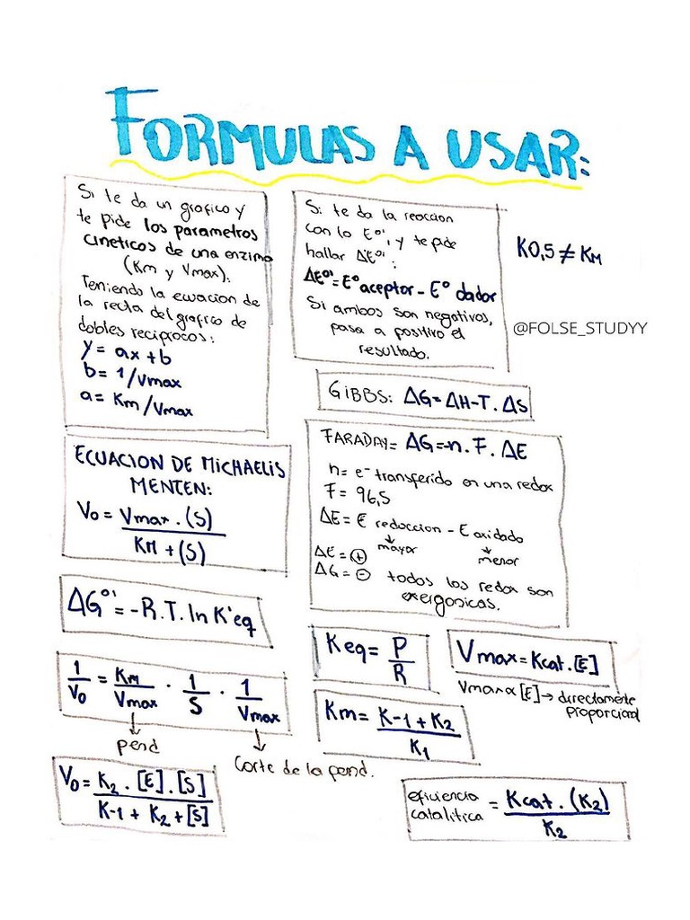 Formulas de Bioenergetica | PDF