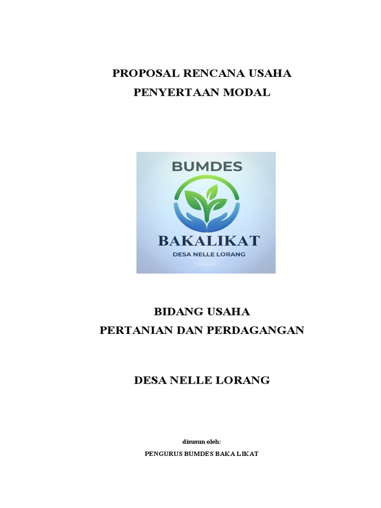 Proposal Bumdes 2023 | PDF | Ilmu Sosial