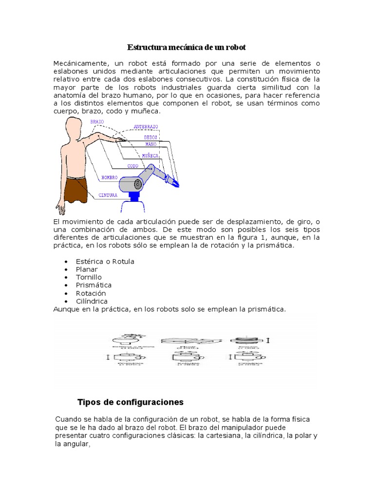 Estructura Mecánica de Un Robot | PDF | Robot | Robótica