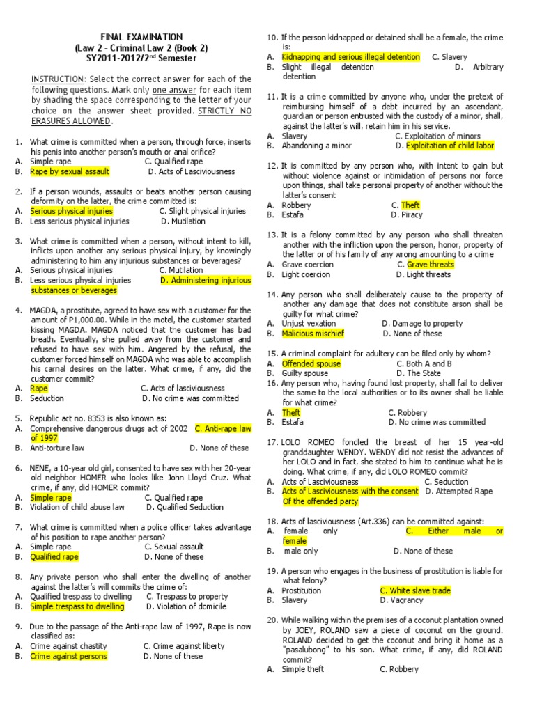 Criminal Law Book 2 | PDF | Robbery | Criminal Law