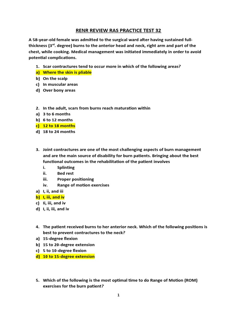 Renr Review Ras Practice Test 32 | PDF | Heart | Myocardial Infarction