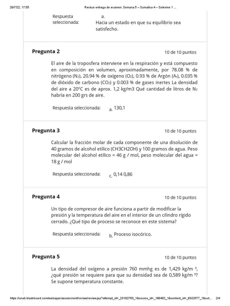 Sumativa 4 - Solemne 1.0 .. | PDF | Oxígeno | Mole (Unidad)