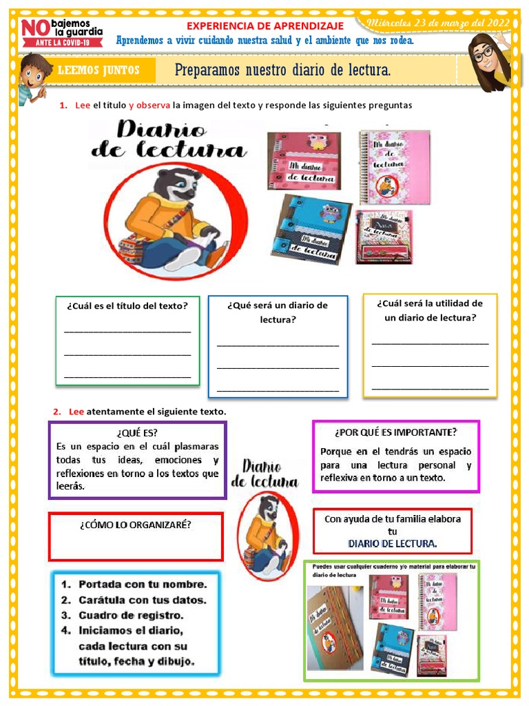 D3 A2 LEEMOS JUNTOS Preparamos Nuestro Diario de Lectura. | Descargar ...
