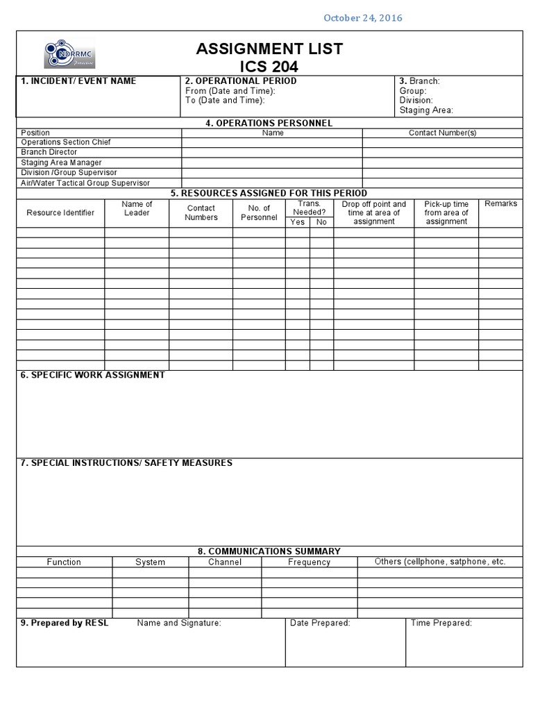 NDRRMC - 204 | PDF | Incident Command System | Government