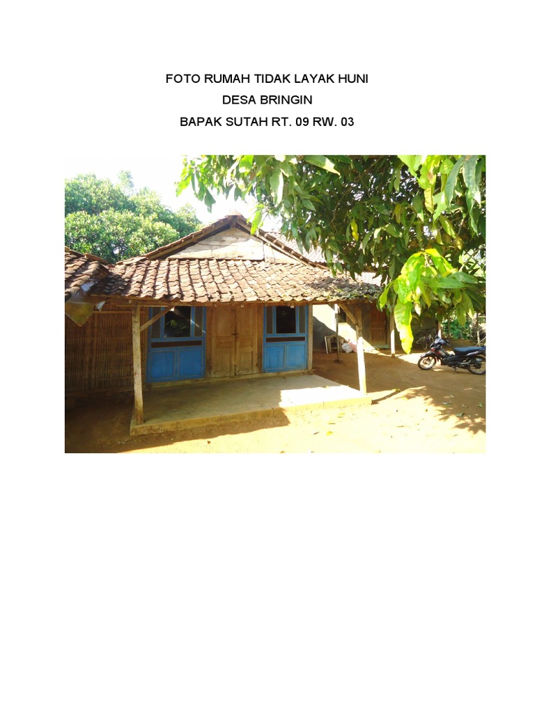 Foto Rumah Tidak Layak Huni Desa Bringin Bapak Sutah Rt. 09 Rw. 03 | PDF