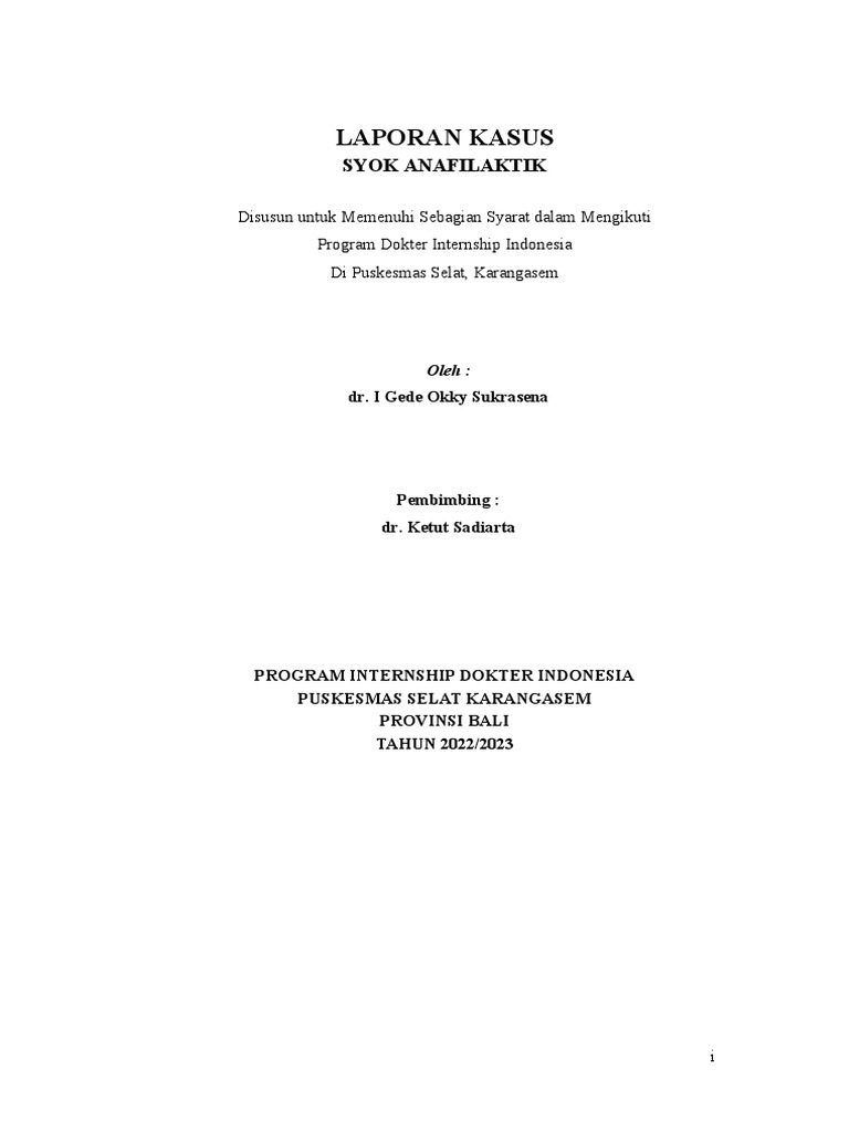 Referat Syok Anafilaktik | PDF