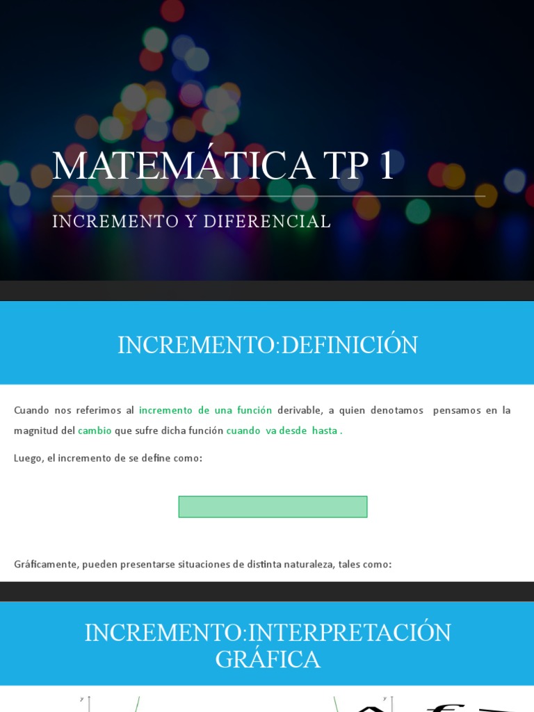 Matematica TP 1-Incremento y Diferencial | PDF | Derivado | Función (Matemáticas)