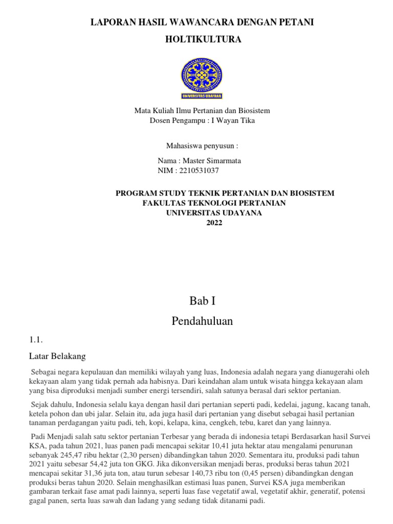 Master Simarmata - Laporan Tanaman Holtikurtura | PDF