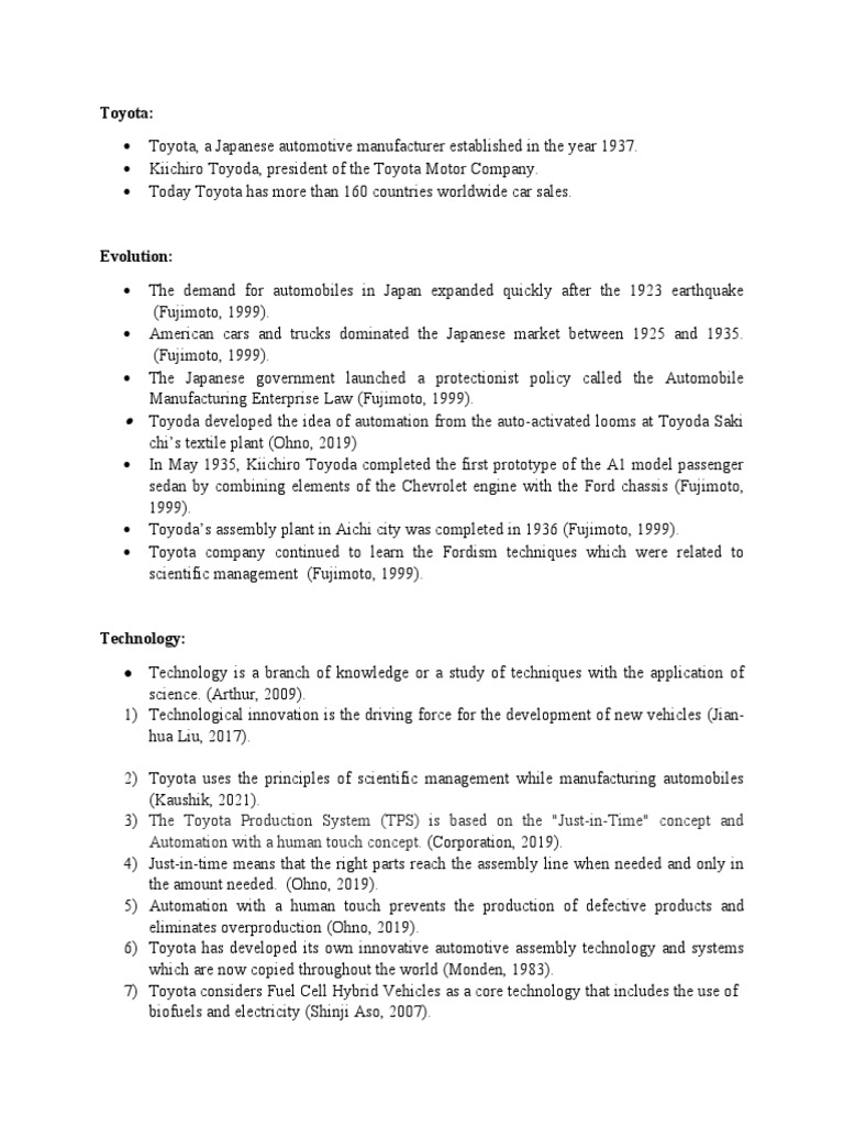 Toyota's Evolution into a Global Automotive Leader | PDF | Toyota | Car