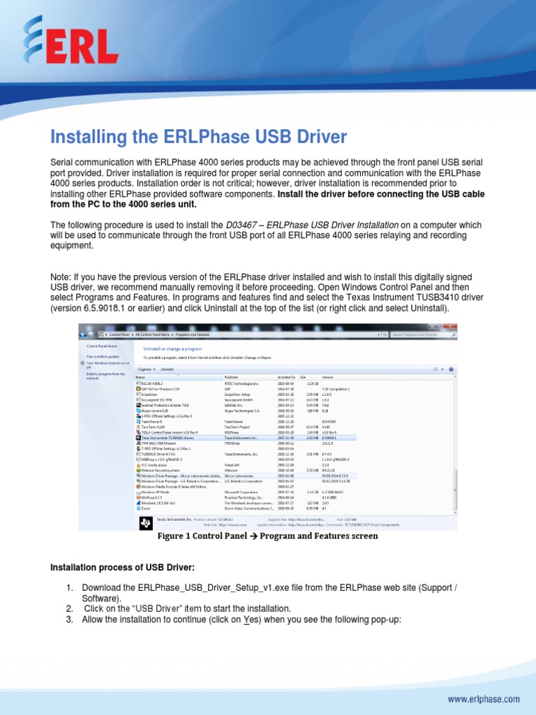 ERLPhase USB Driver Instructions | Download Free PDF | Installation (Computer Programs) | Usb
