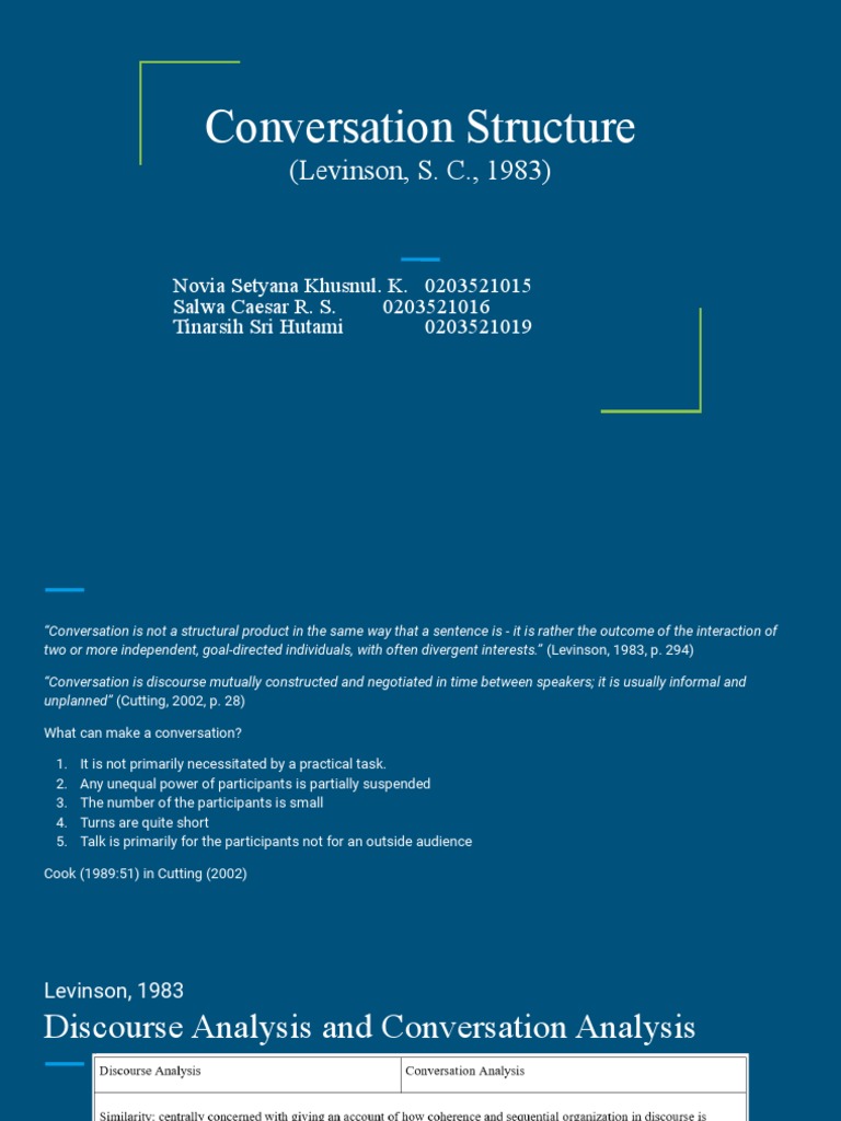 Group 5 - Conversational Structure (Novia - Salwa - Tinarsih) | PDF ...