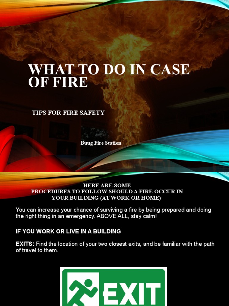 Fire Emergency Procedures and Tips | PDF | Public Safety | Safety
