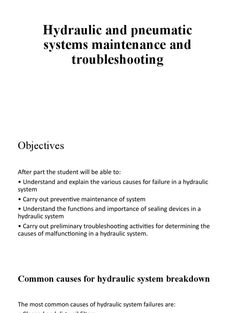 Hydraulic System Maintenance Guide | PDF | Pump | Valve