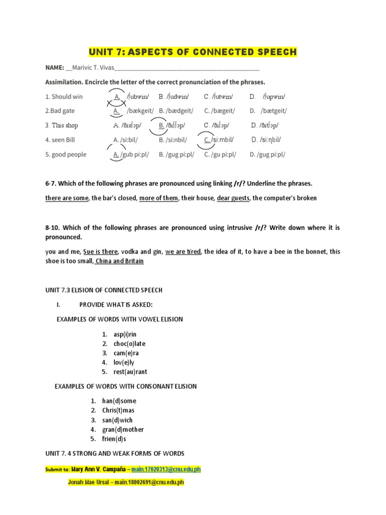 Unit 7 Worksheet | PDF