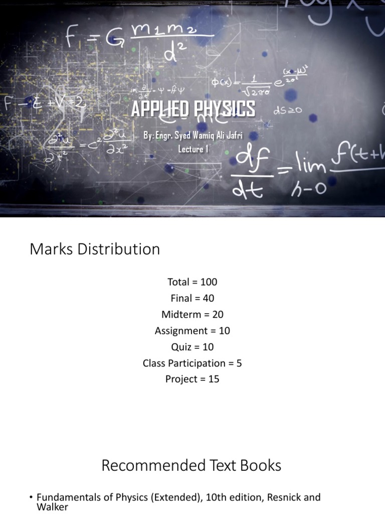 Applied Physics L-1 | PDF | Electric Field | Force